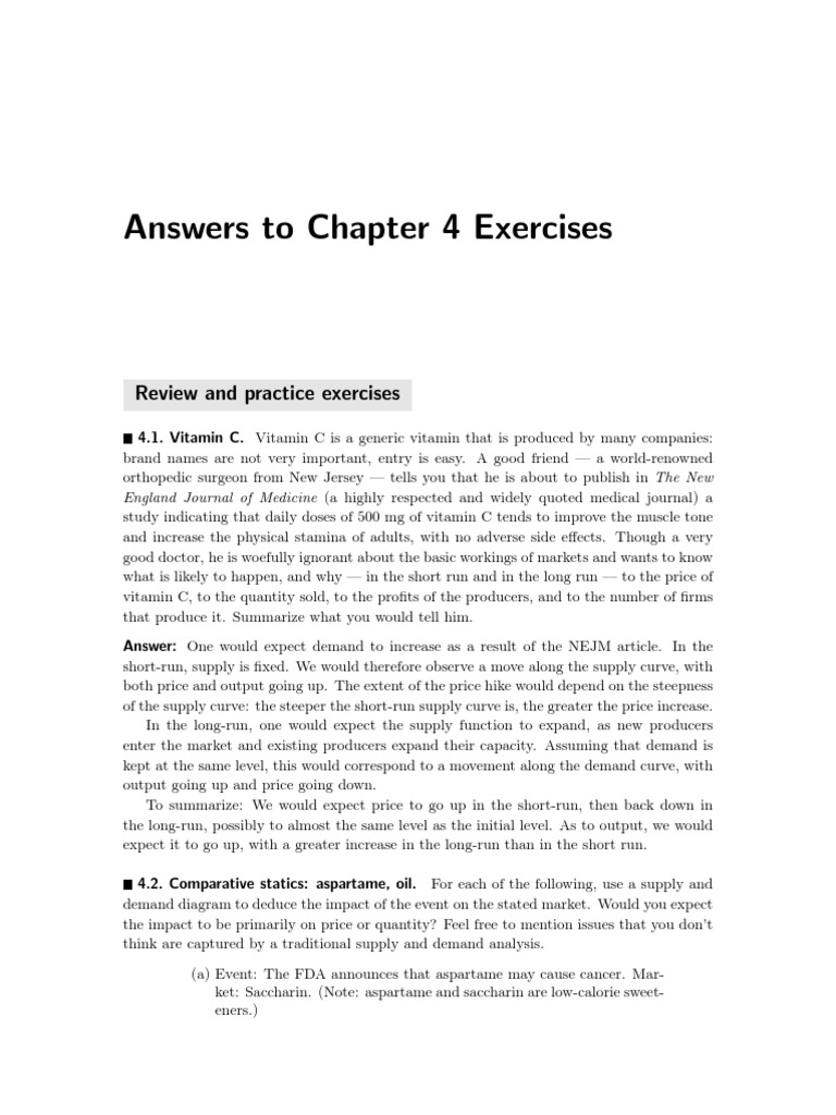 Answers To Chapter 4 Exercises: Review and Practice Exercises | PDF ...