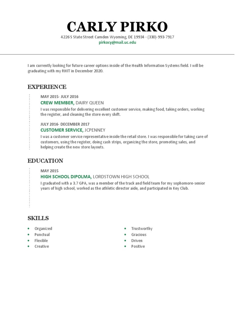 Resume Carly | PDF