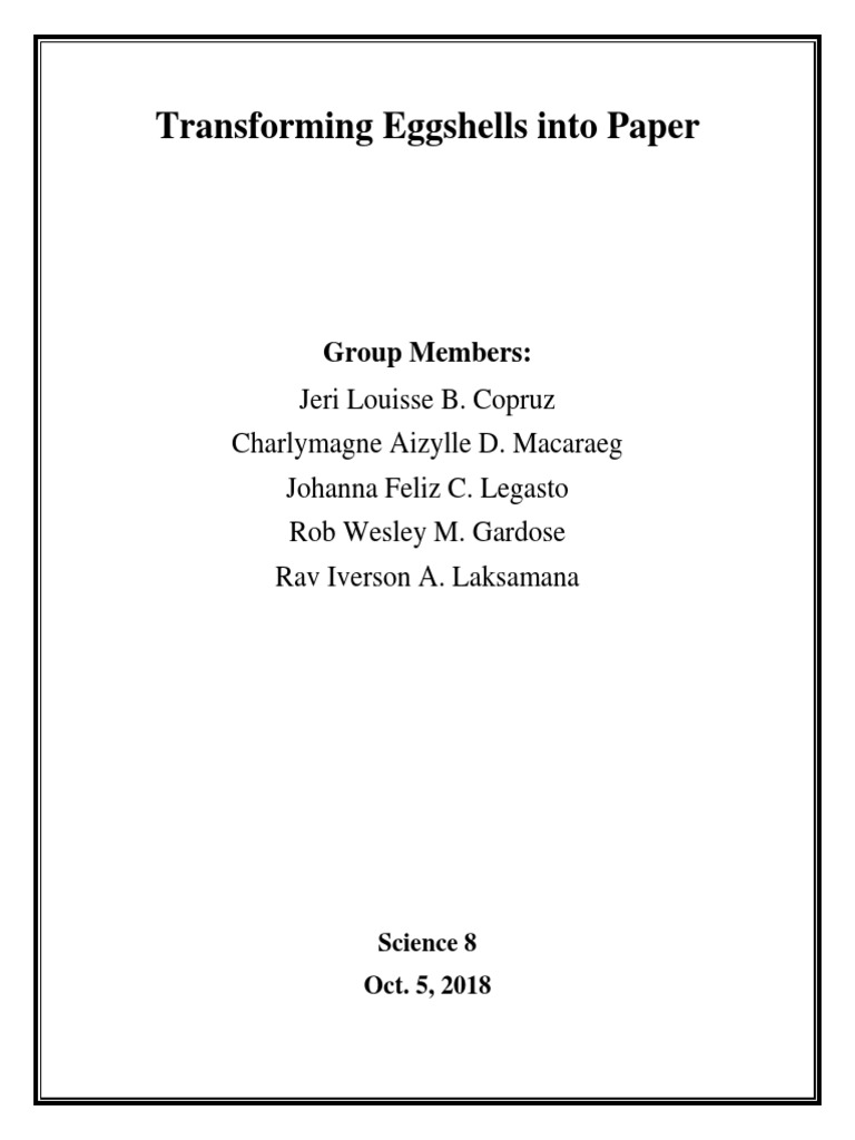 Transforming Eggshells Into Paper | PDF