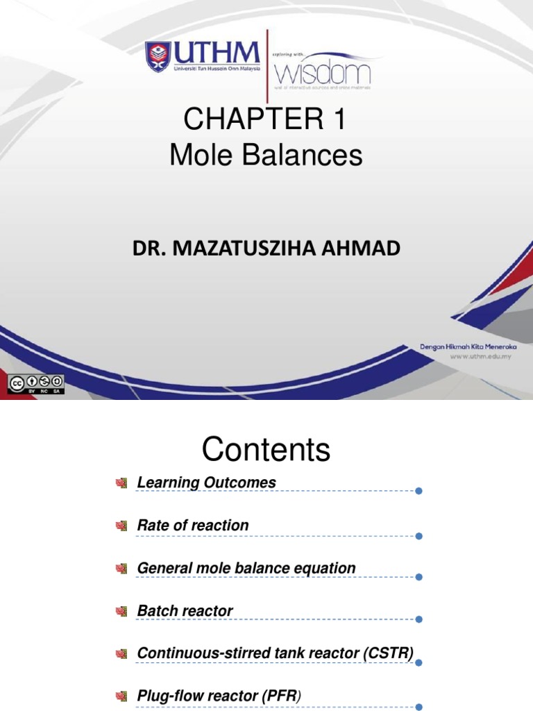 Understanding Mole Balances in Reactors | PDF | Chemical Reactor ...