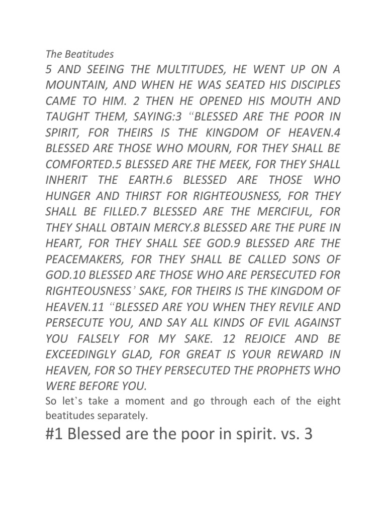 8 Beatitude | PDF | Beatitudes | Mercy