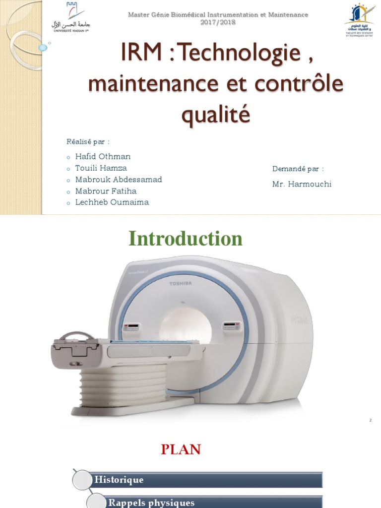 IRM Presentation | PDF | Imagerie par résonance magnétique | Champ magnétique