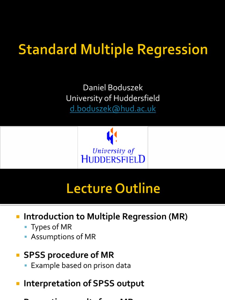 Multiple Regression - D. Boduszek - HUD PDF | PDF | Linear Regression ... Multiple Regression - D. Boduszek - HUD PDF | PDF | Linear Regression ...