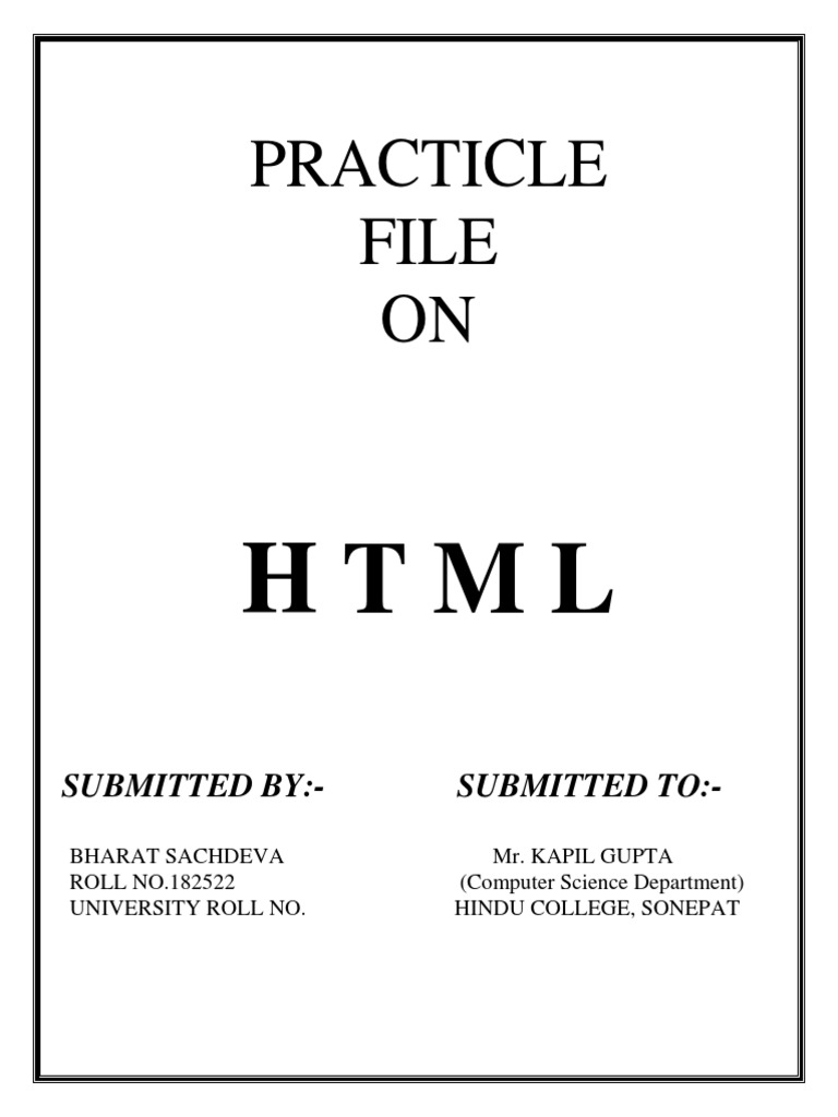 HTML Title Page and Table of Content | PDF