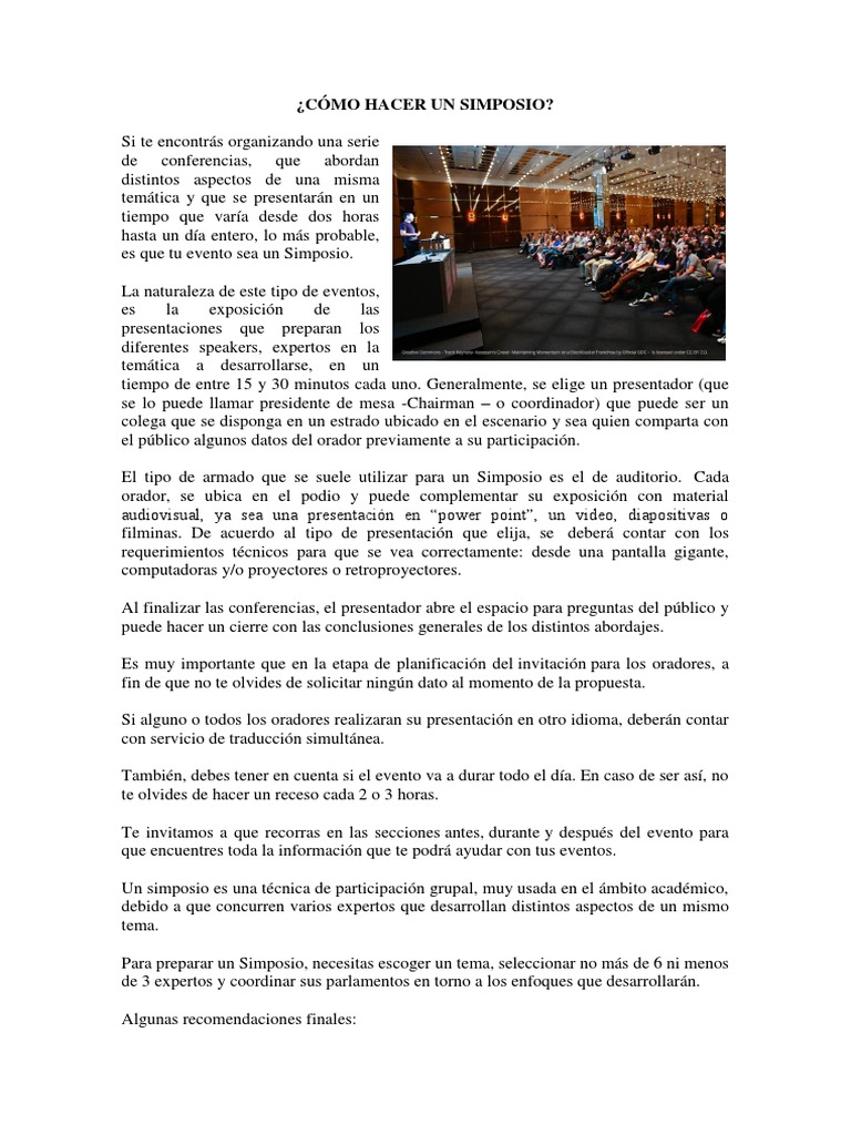 Cómo Hacer Un Simposio Imprimir | PDF