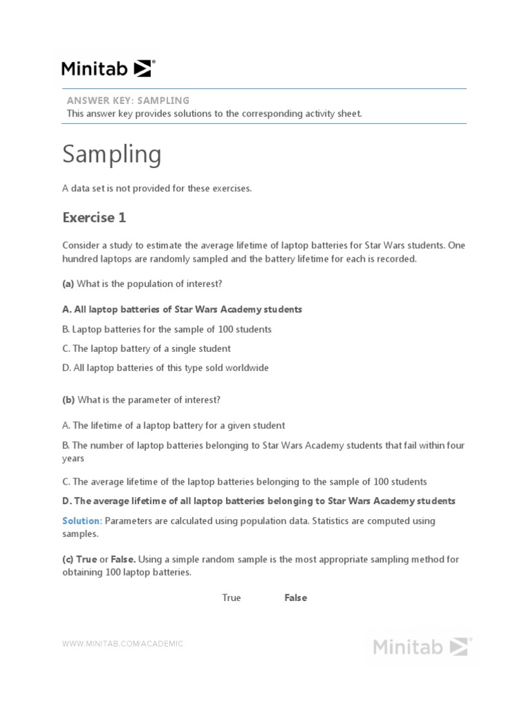 Sampling ActivityAnswerKey | PDF | Sampling (Statistics) | Survey ...