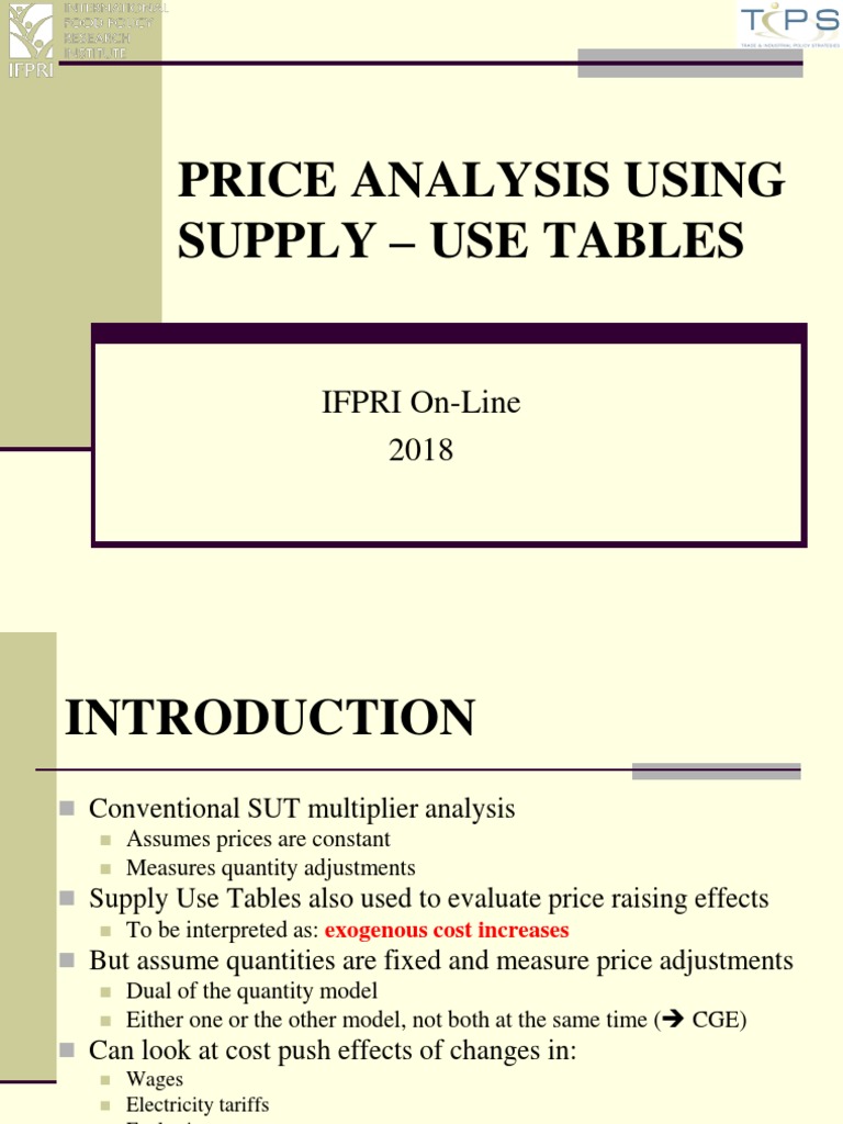 Price Analysis With Supply-Use Tables | PDF | Supply (Economics) | Taxes