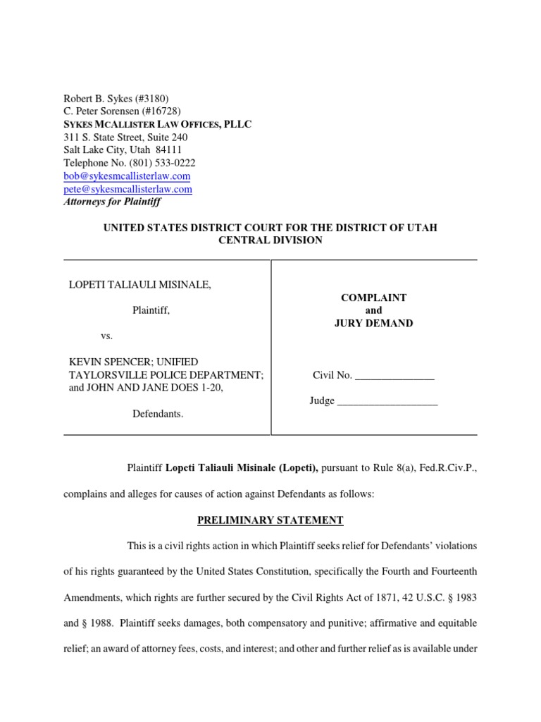 Complaint | Prosecutor | Malicious Prosecution