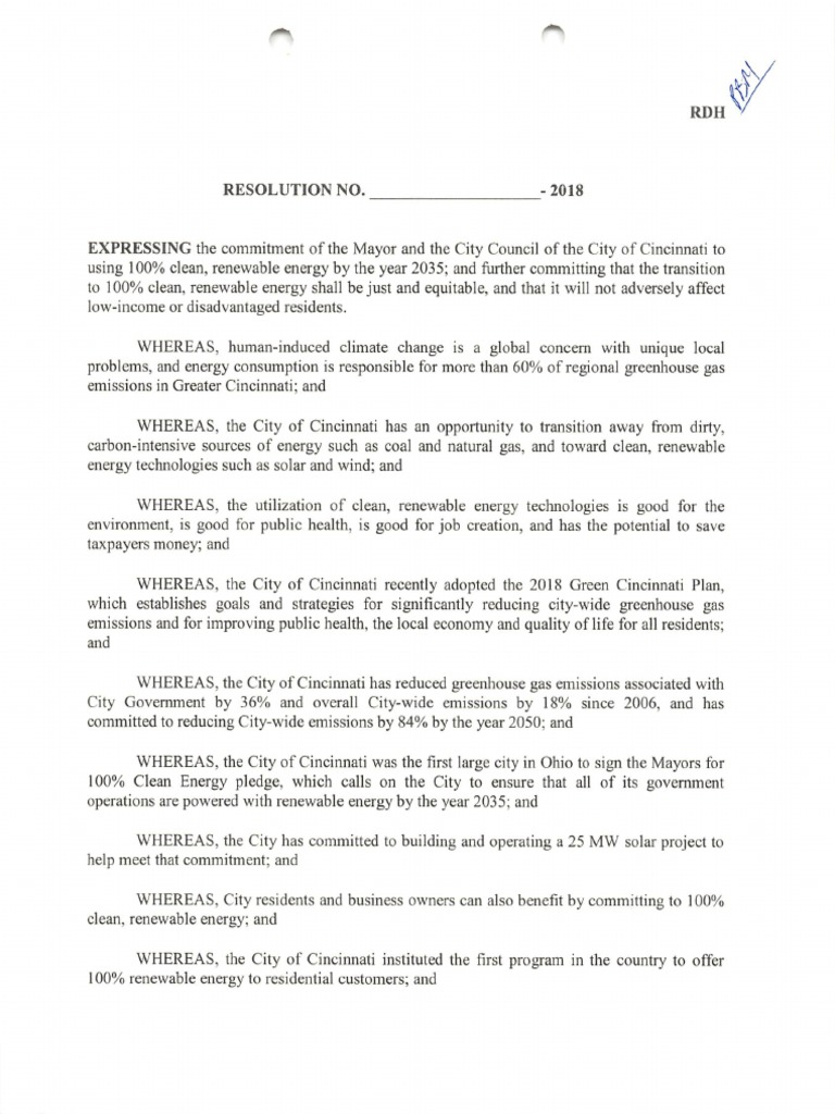 12-5-18 City Renewable Energy Resolution | PDF