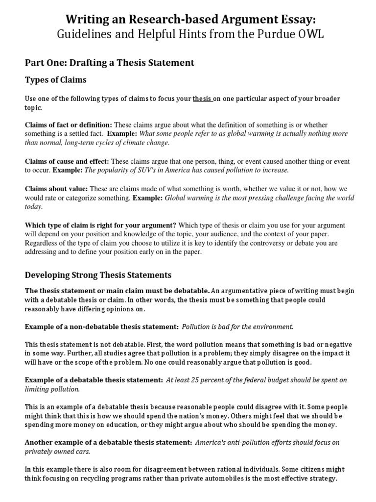 Guidelines and Helpful Hints From The Purdue OWL: Writing An Research ...