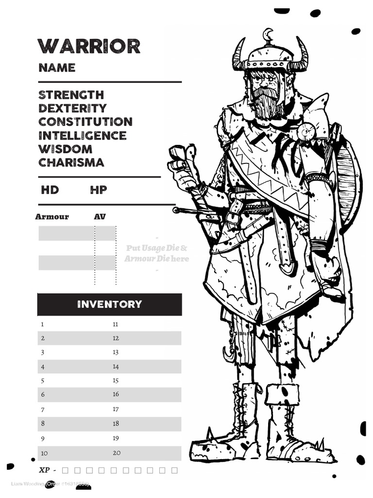 The Black Hack 2e character sheets