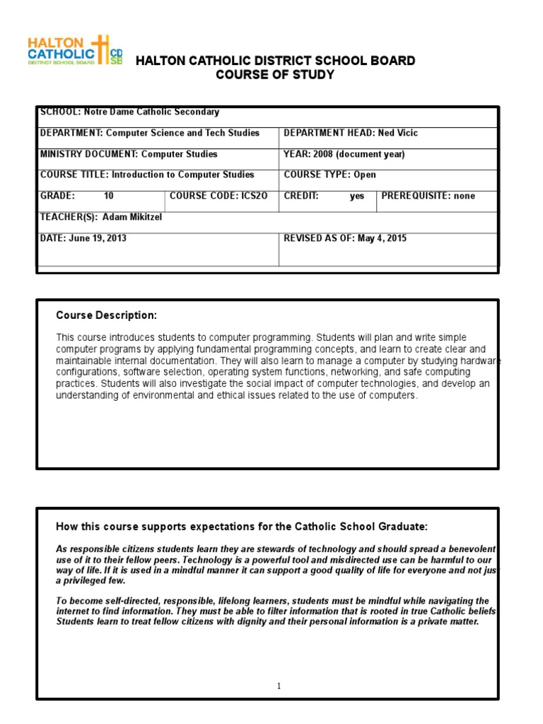 ICS2O | PDF | Individualized Education Program | Educational Assessment