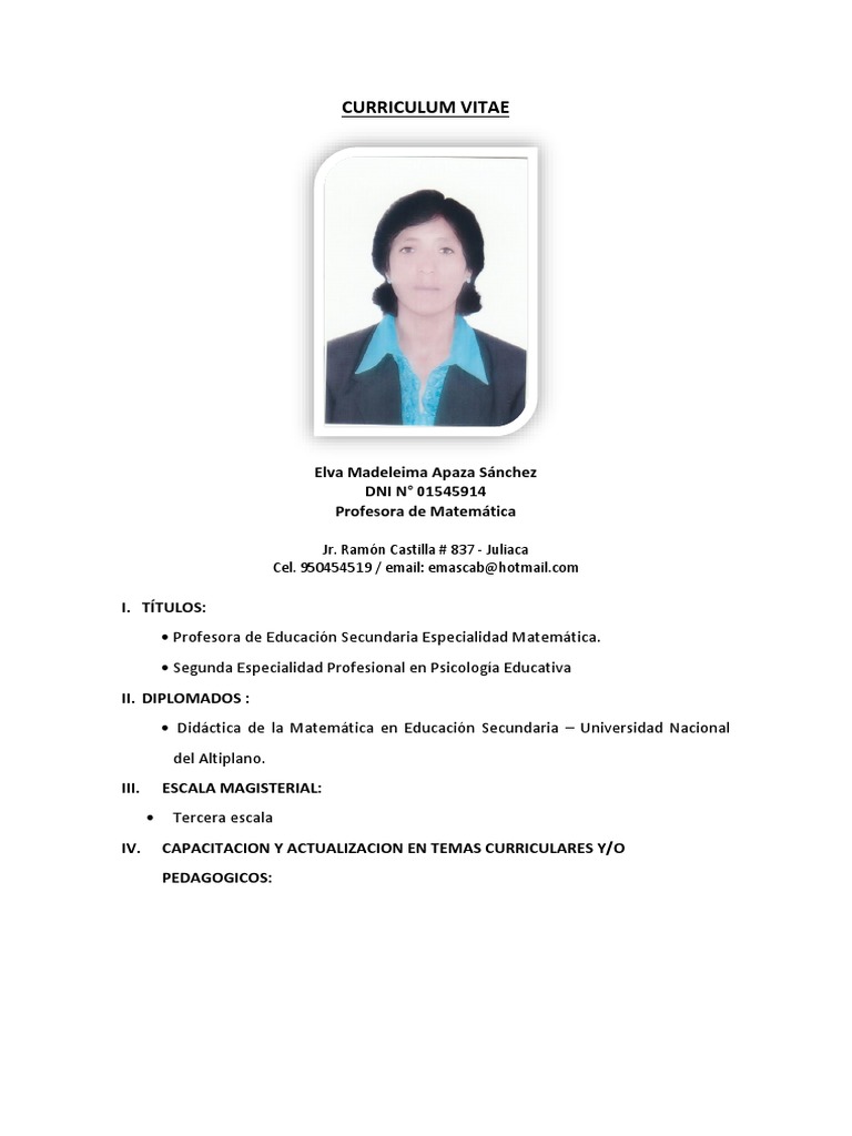 Curriculum Vitae Elva | PDF