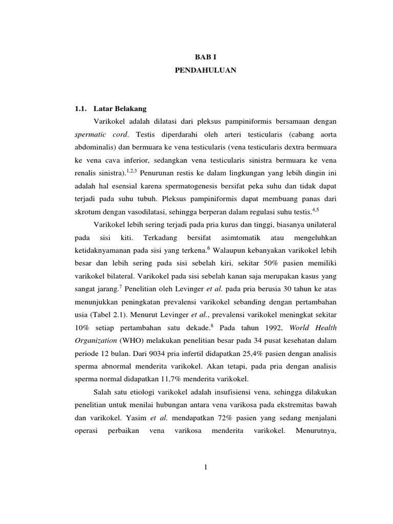 Varikokel: Tinjauan Anatomi, Fisiologi, dan Epidemiologi Berdasarkan ...