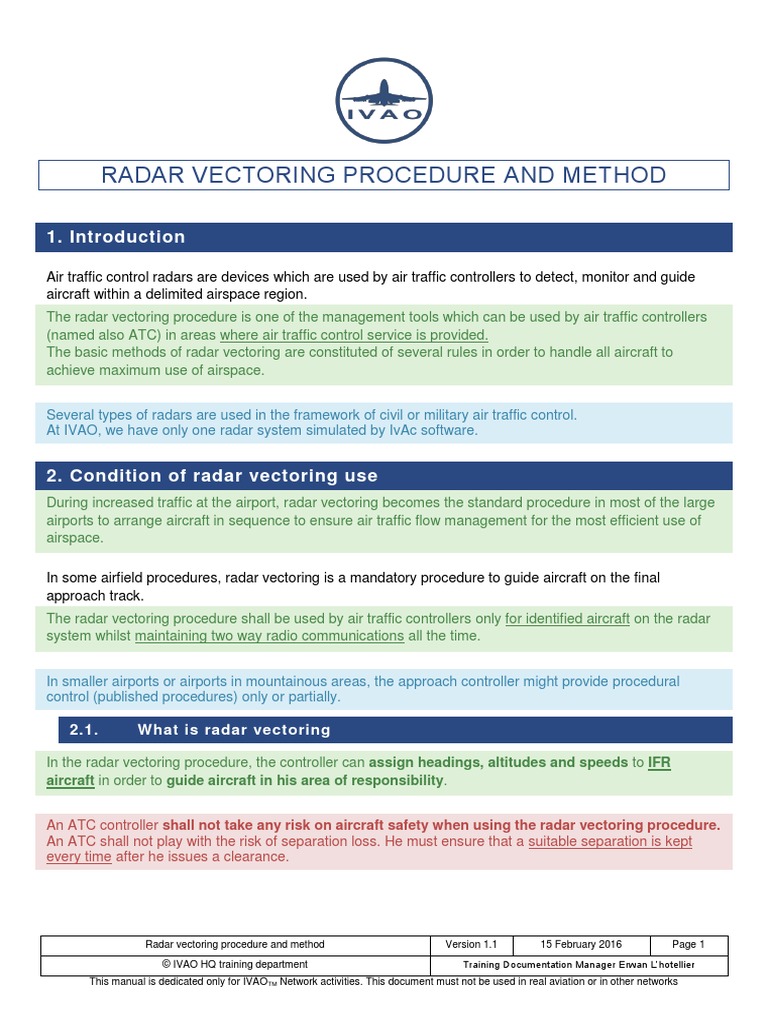 APC Radar Vectoring | PDF | Air Traffic Control | Instrument Flight Rules