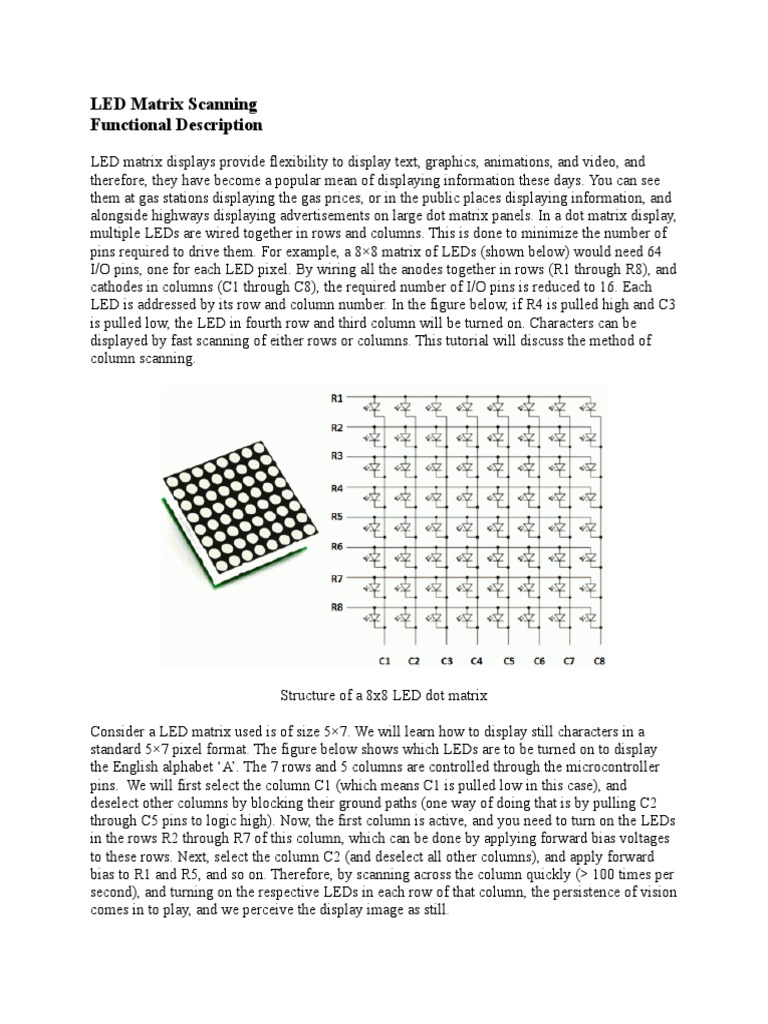 LED Matrix Scanning Functional Description | PDF | Light Emitting Diode ...