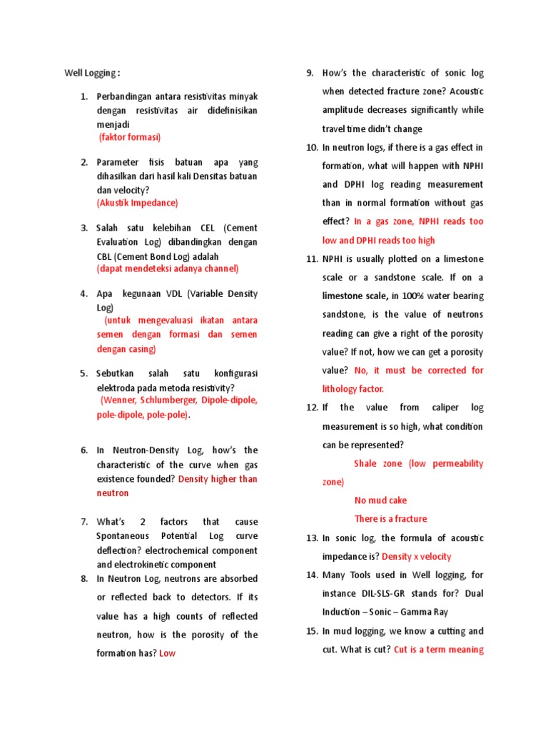Density Higher Than Neutron: Limestone Scale, in 100% Water Bearing ...