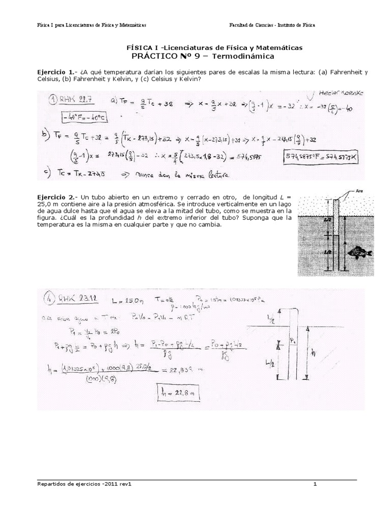 Ejercicios Resueltos de Fisica | PDF | Gases | Calor