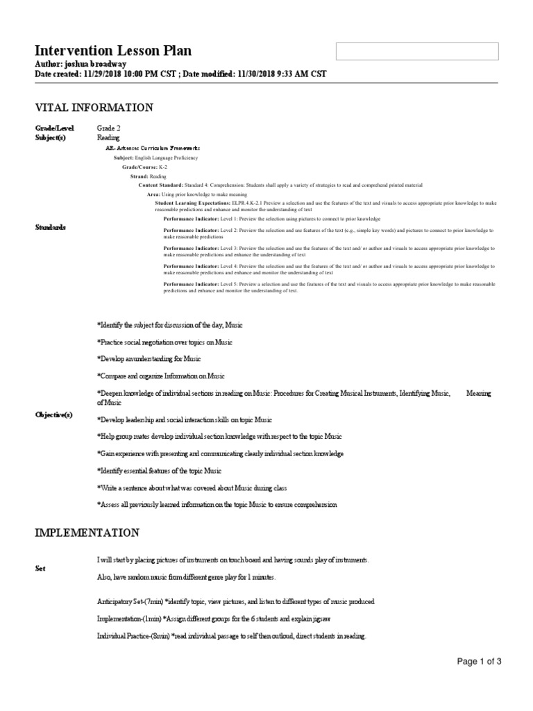 5043 Artifact Lesson Plan | PDF | Reading Comprehension | Applied ...