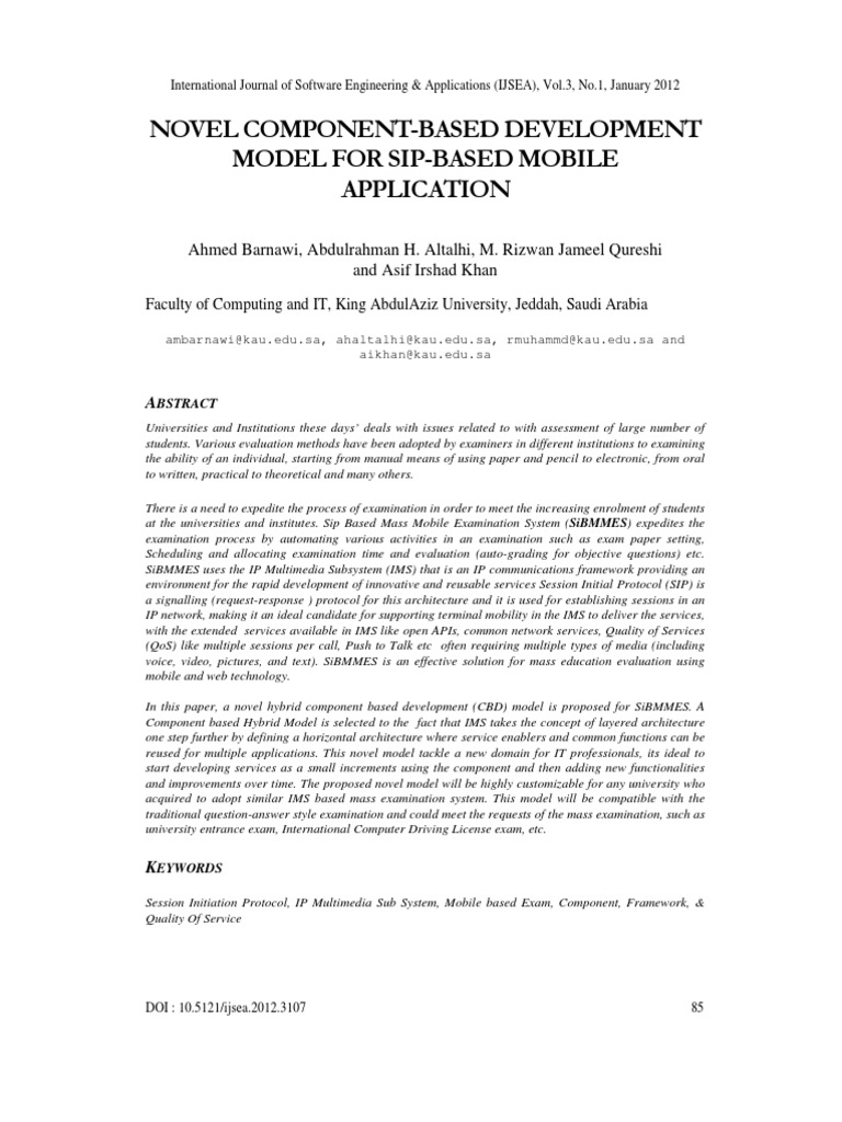 Component-Based Model for Mobile Exams | PDF | Component Based Software ...