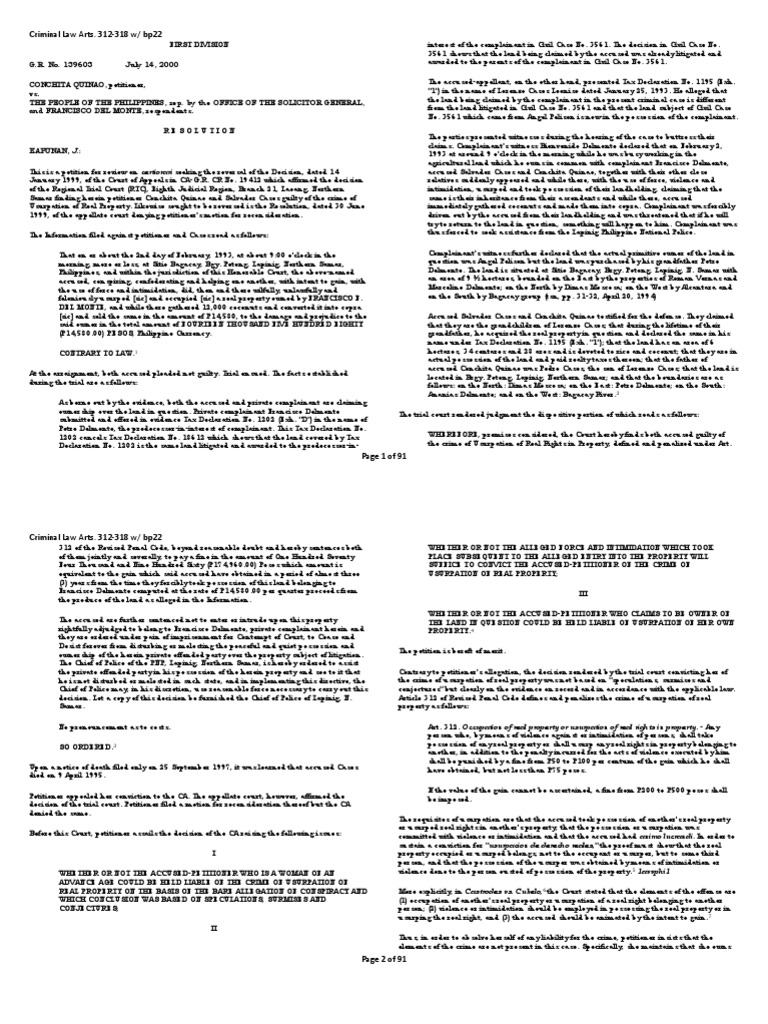 Articles 315 To 318 Criminal Law Cases | PDF | Lawsuit | Fraud