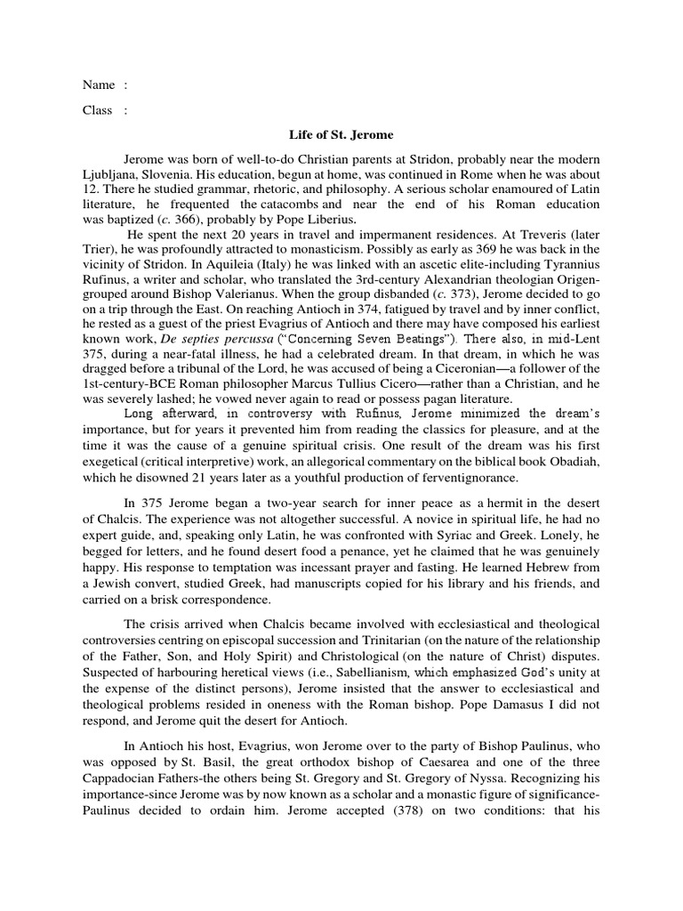 St. Jerome | PDF | Jerome | Origen