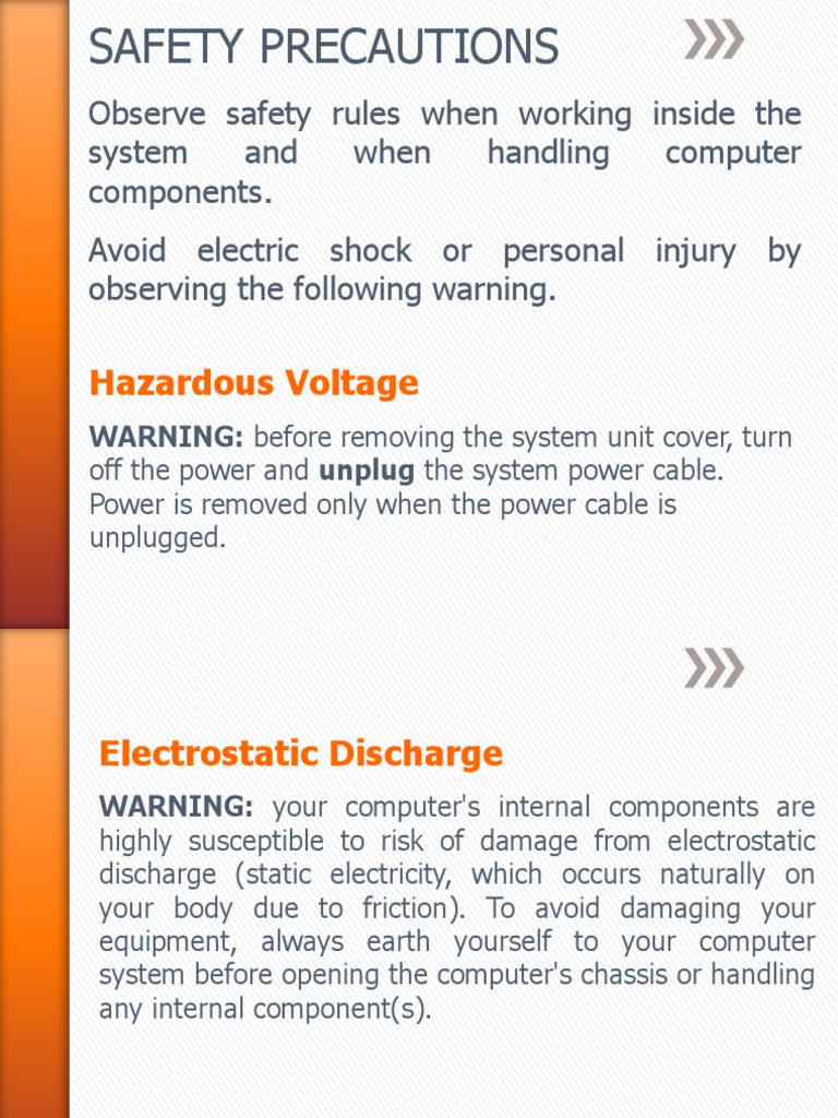 Observe Safety Rules When Working Inside The System and When Handling ...