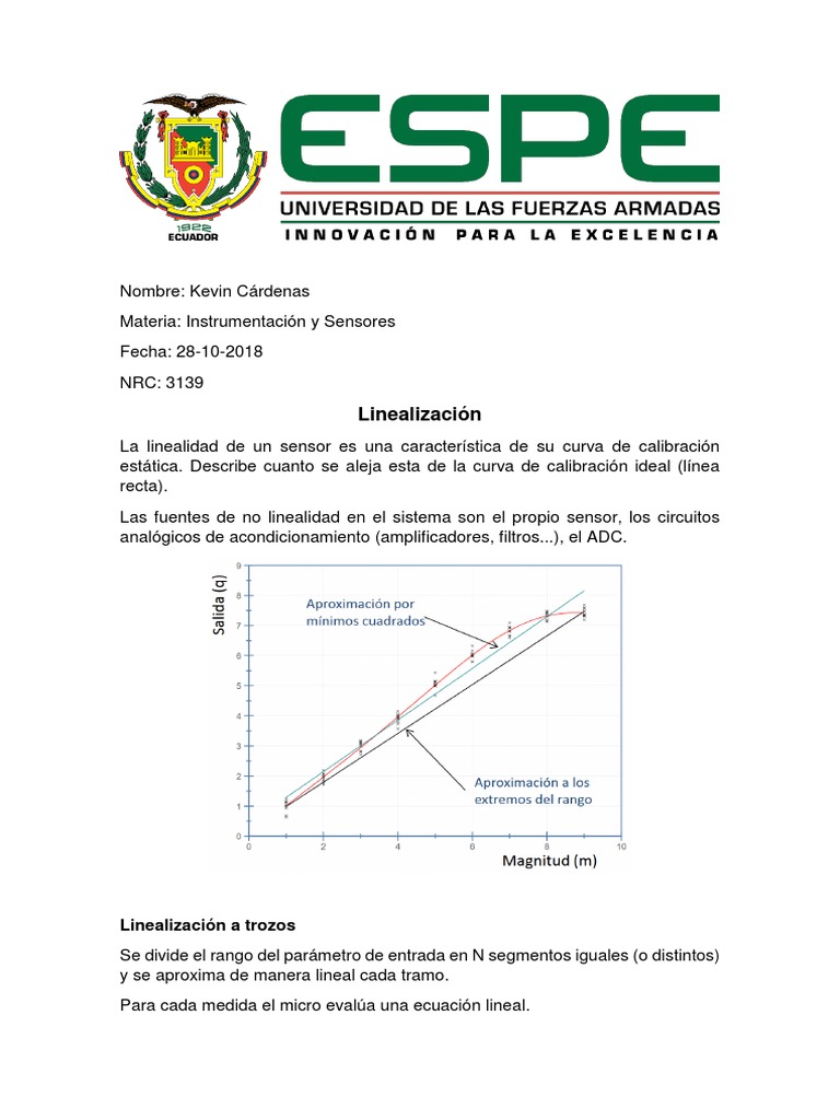 Linealización de Sensores y Métodos | PDF | Mínimos cuadrados ...