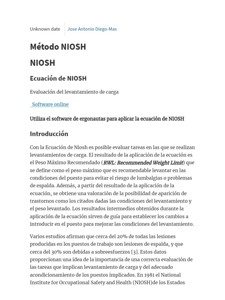 Método NIOSH - Evaluación del levantamiento de carga.pdf