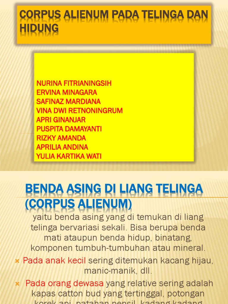 Corpus Alienum Pada Telinga Dan Hidung | PDF