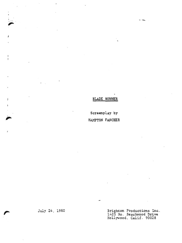 Blade Runner Script PDF | PDF