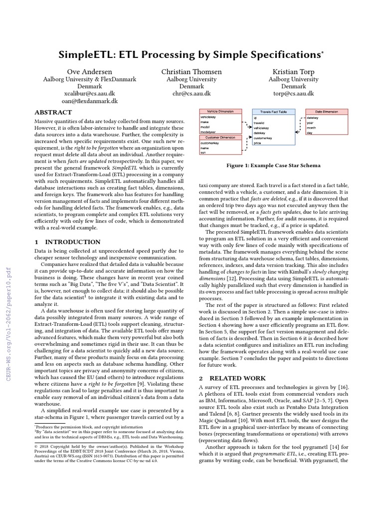 SimpleETL: ETL Processing by Simple Specifications | PDF | Database ...