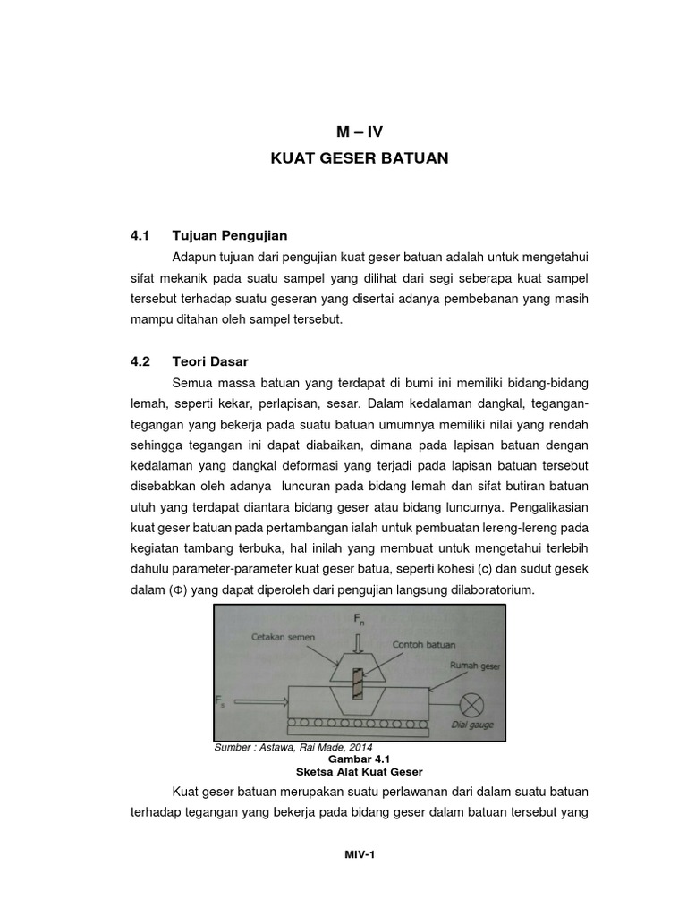 Kuat Geser Batuan | PDF
