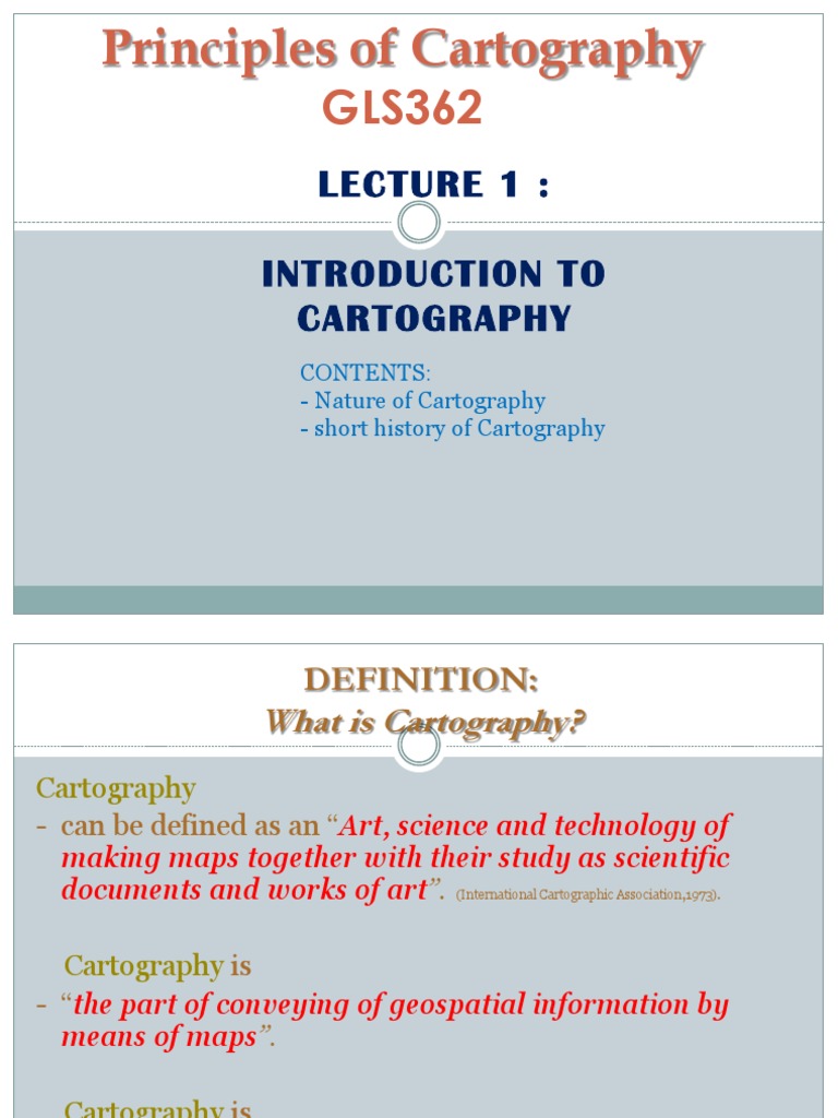 An Introduction to Cartography: Defining Cartography, the Role of ...