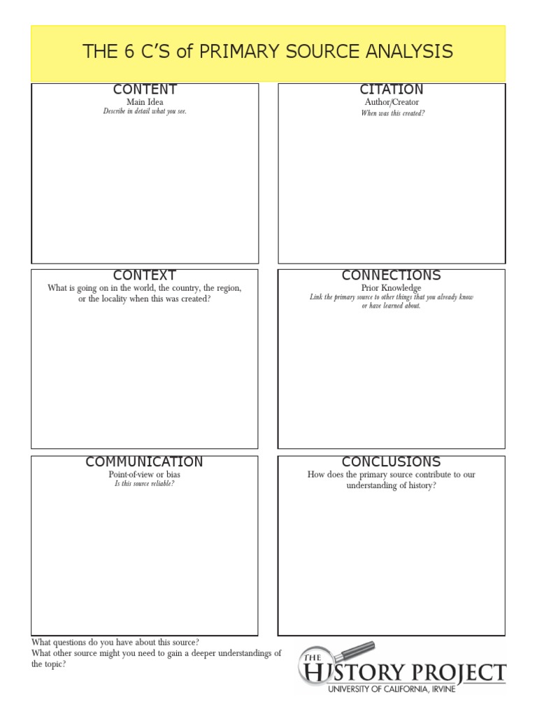 6 Cs of Primary Source Evaluation | PDF