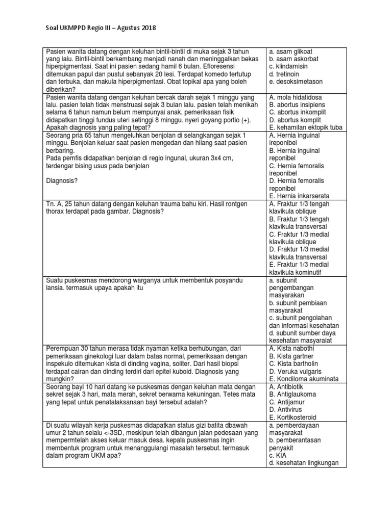 (UKMPPD) Soal Rekapan CBT Batch 3 2018 | PDF