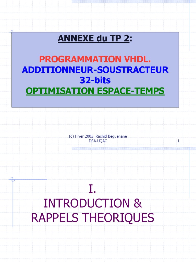 Additionneur Soustracteur VHDL | PDF