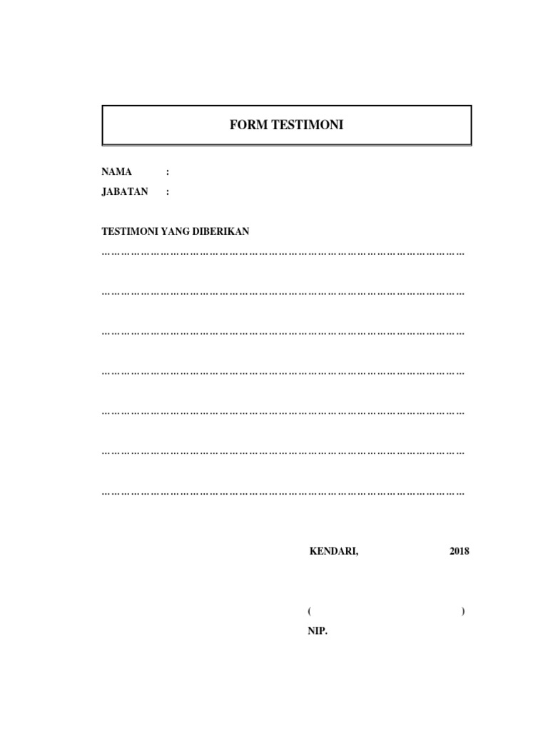 Form Testimoni | PDF
