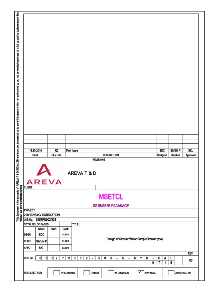 Circular Sump-Oil Drain | PDF | Bending | Stress (Mechanics)