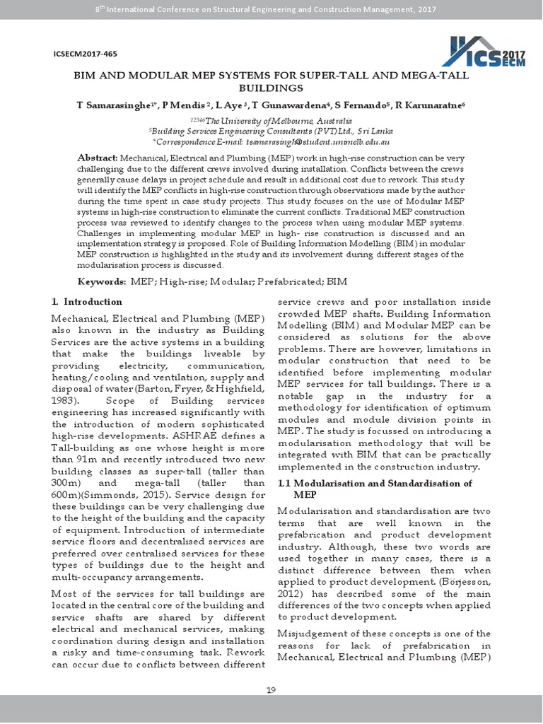Modular MEP Systems for Mega-Tall Buildings | PDF | Building ...