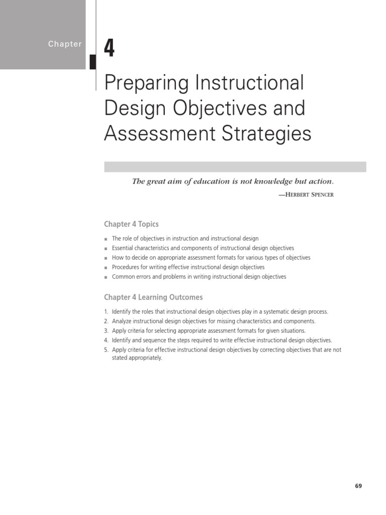 Preparing Instructional Design Objectives and Assessment Strategies ...