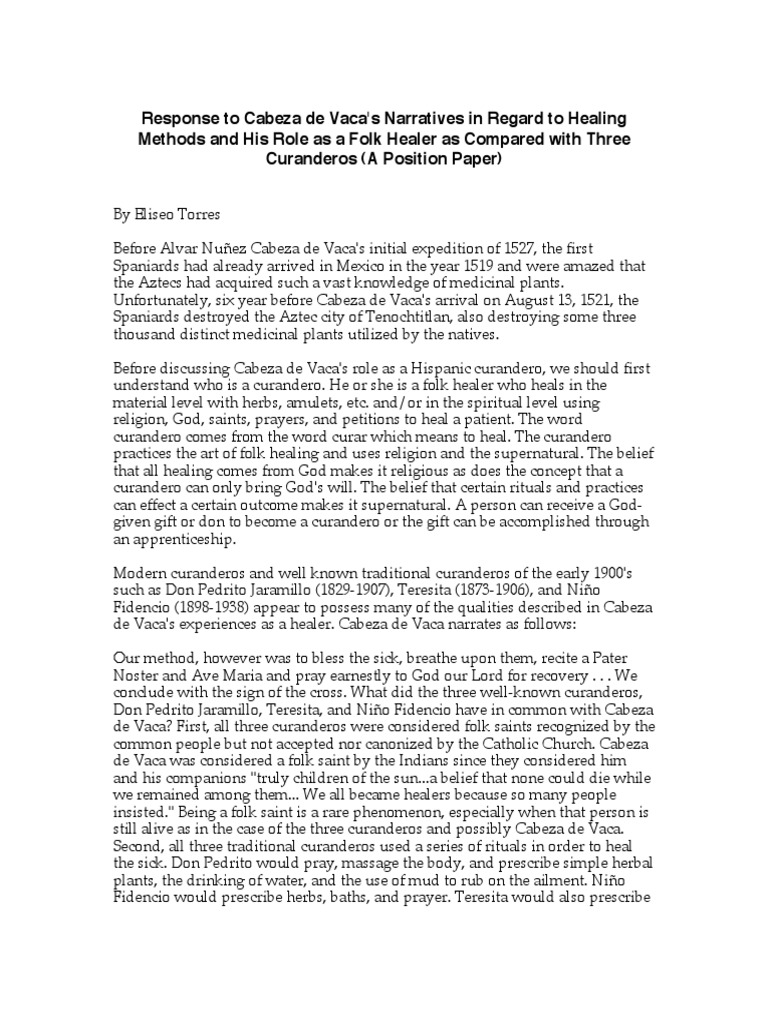 Cabeza de Vaca Healing | Download Free PDF | Faith Healing | Herbalism