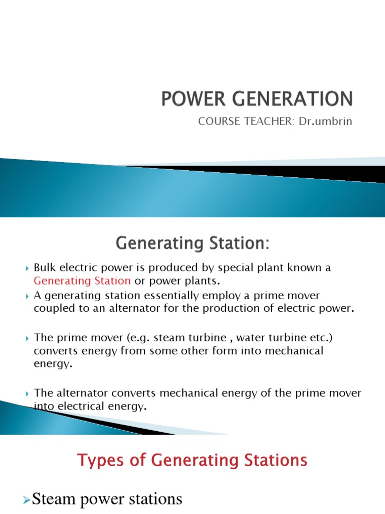 4 Power Generation | PDF | Power Station | Electricity Generation