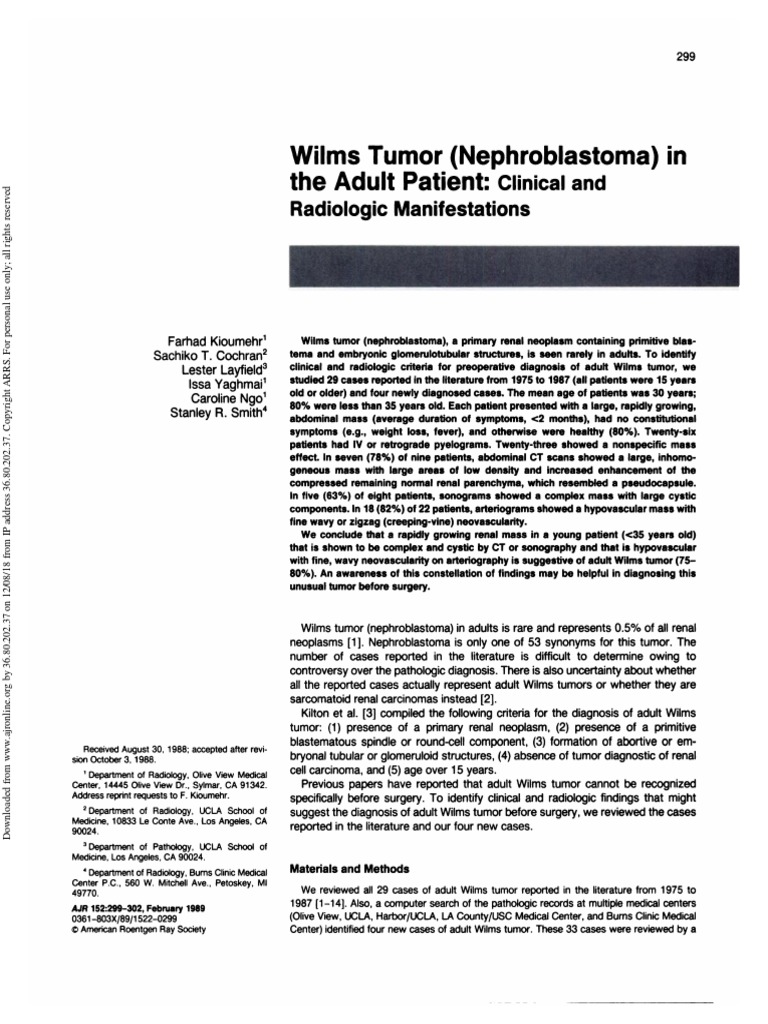 Nefroblastoma Dewasa | PDF | Neoplasms | Kidney