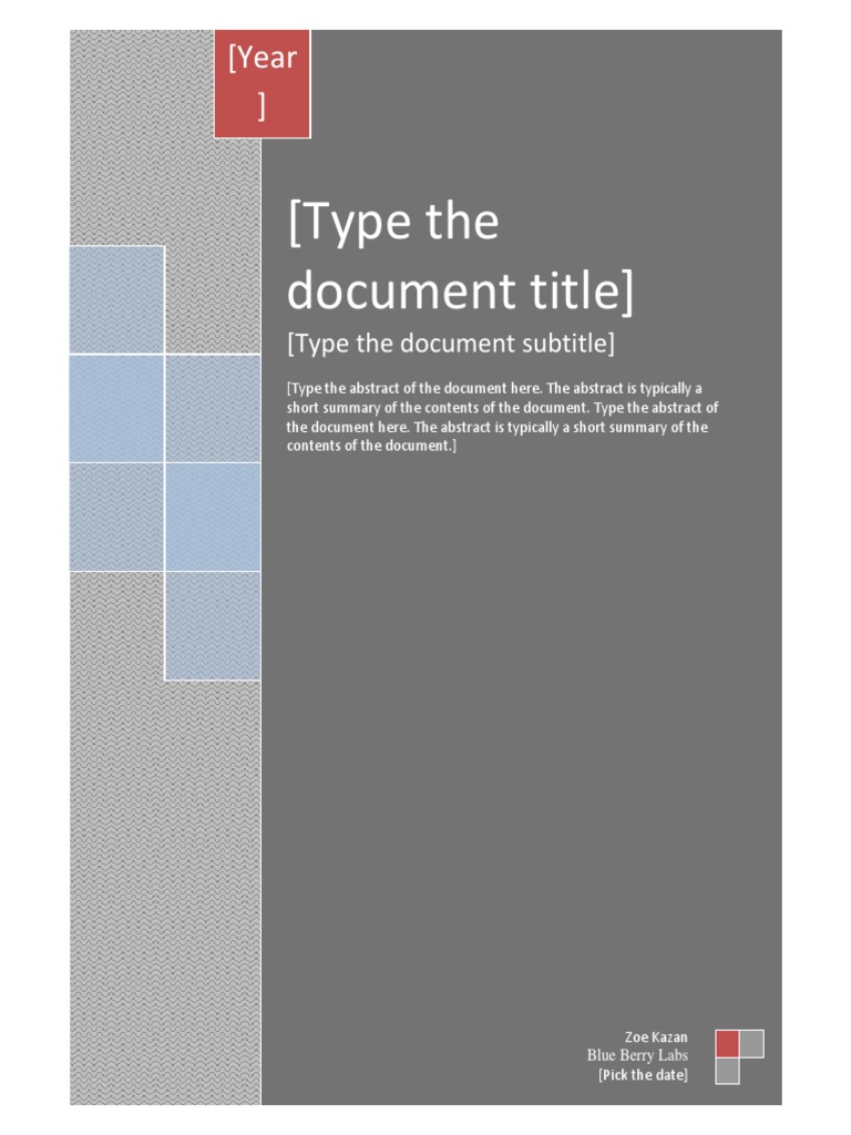 Sample Report Cover Template | PDF