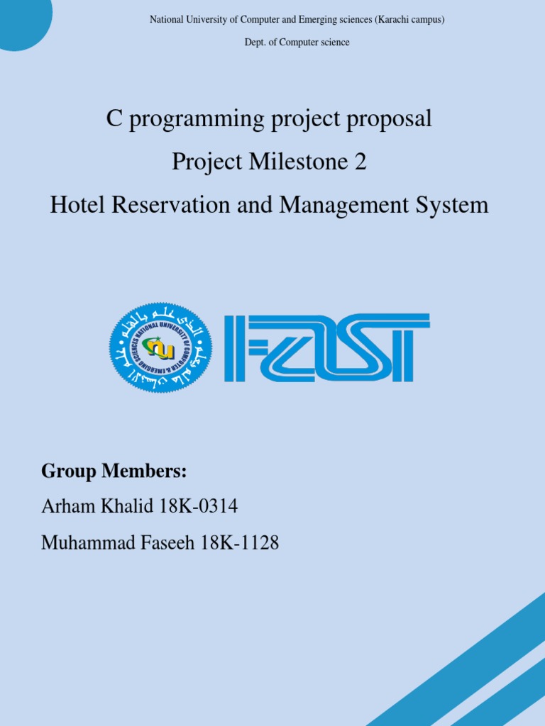 C Programming Project Proposal Project Milestone 2 Hotel Reservation ...
