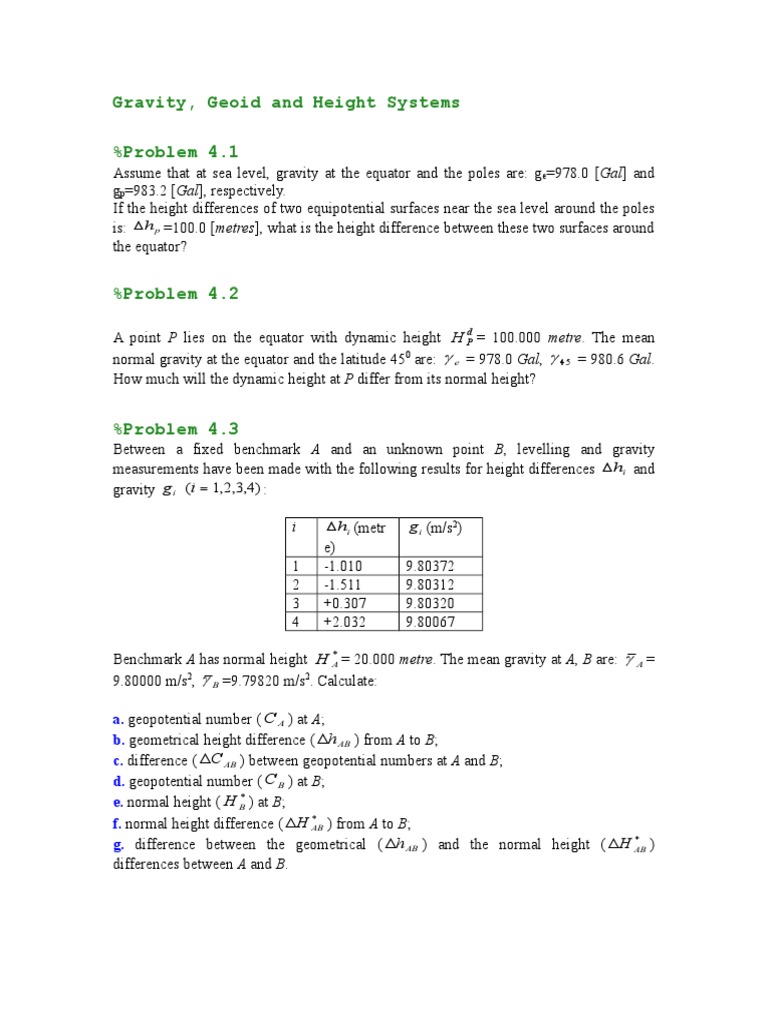 Gravity Geoid Height System | PDF