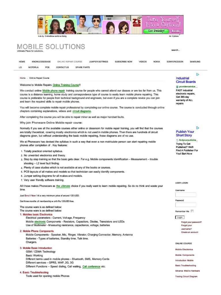 Online Mobile Repair Course 1 PDF | PDF | Electronic Component | Mobile ...