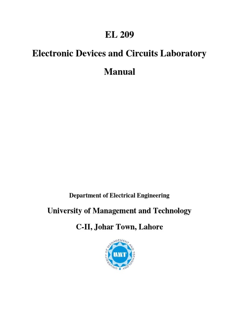 EL 209 Lab-Manual Complete | PDF | Rectifier | Diode