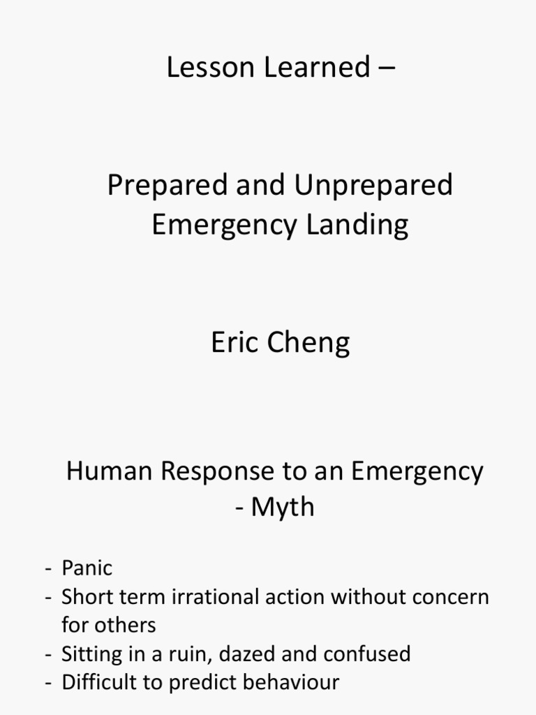 Prepared and Unprepared Emergency Landing | PDF | Transport Disasters ...